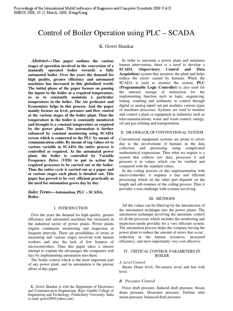 Control of Boiler Operation Using PLC - SCADA | PDF | Programmable ...