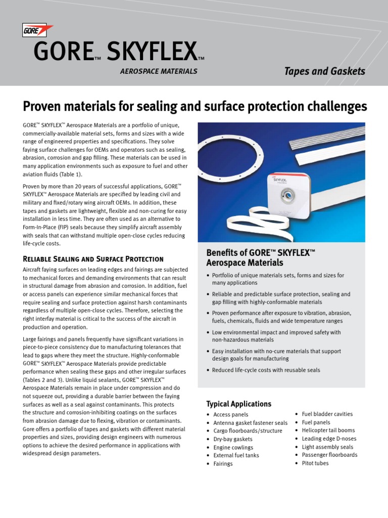 GORE-SKYFLEX-Aerospace Gaskets | PDF | Adhesive | Wear