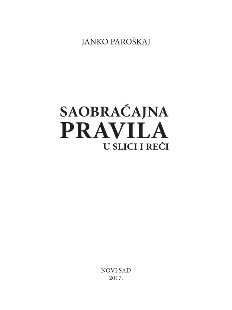 Saobracajna Pravila U Slici I Reci | PDF