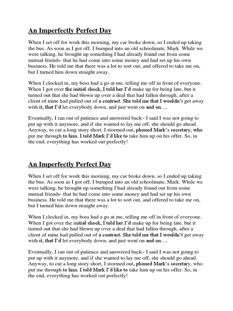 An Imperfectly Perfect Day | PDF