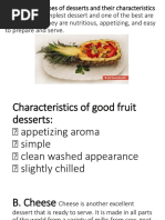 Types and Characteristics of Desserts | PDF | Pudding | Desserts