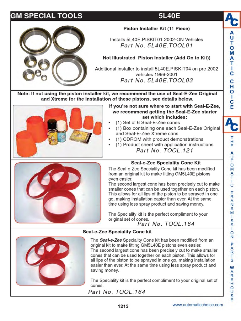 Tools 5l40e | PDF | Transmission (Mechanics) | Valve
