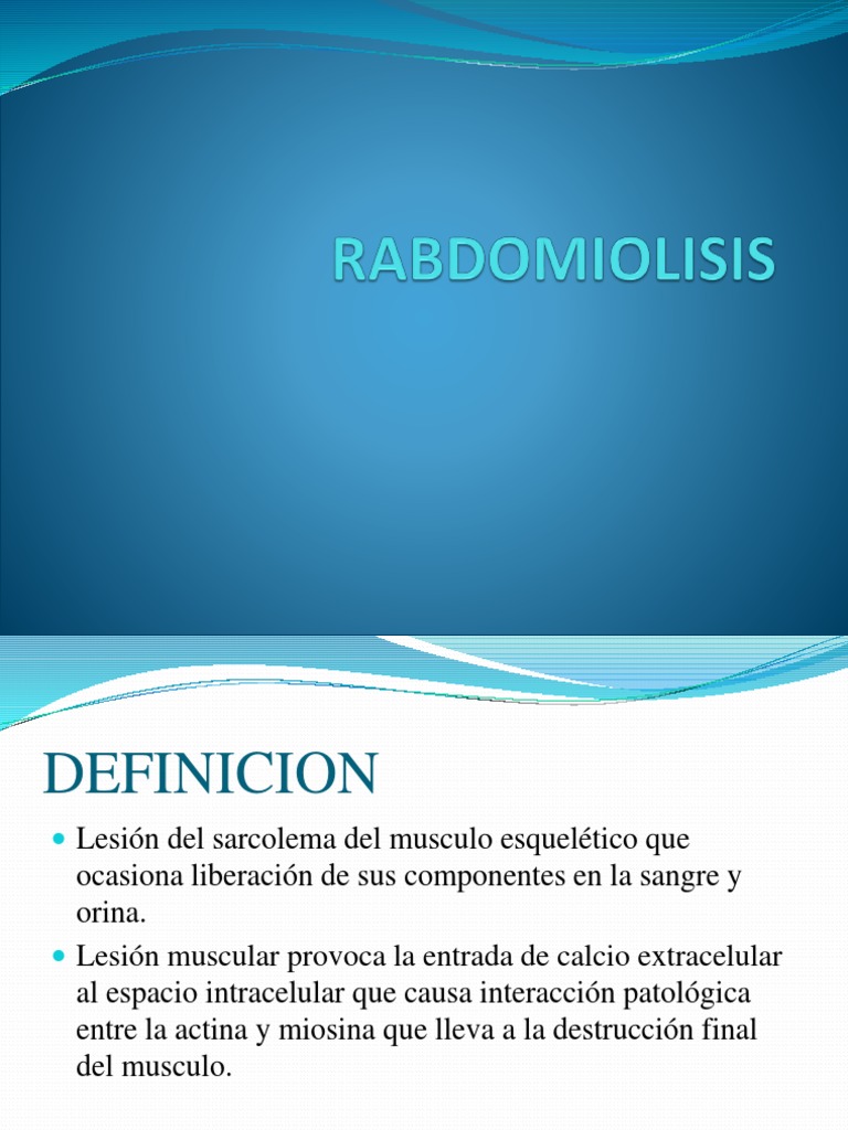 Causas y definición de rabdomiolisis | PDF | Rtt | Especialidades Medicas