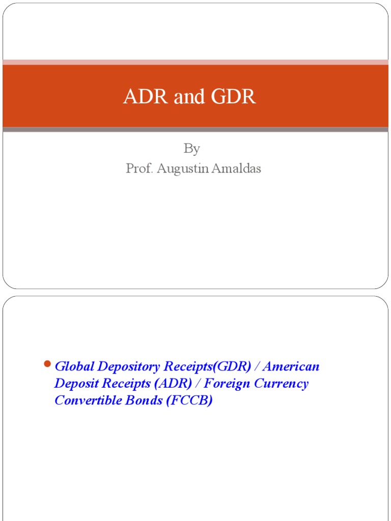 ADR and GDR | PDF | American Depositary Receipt | Stocks