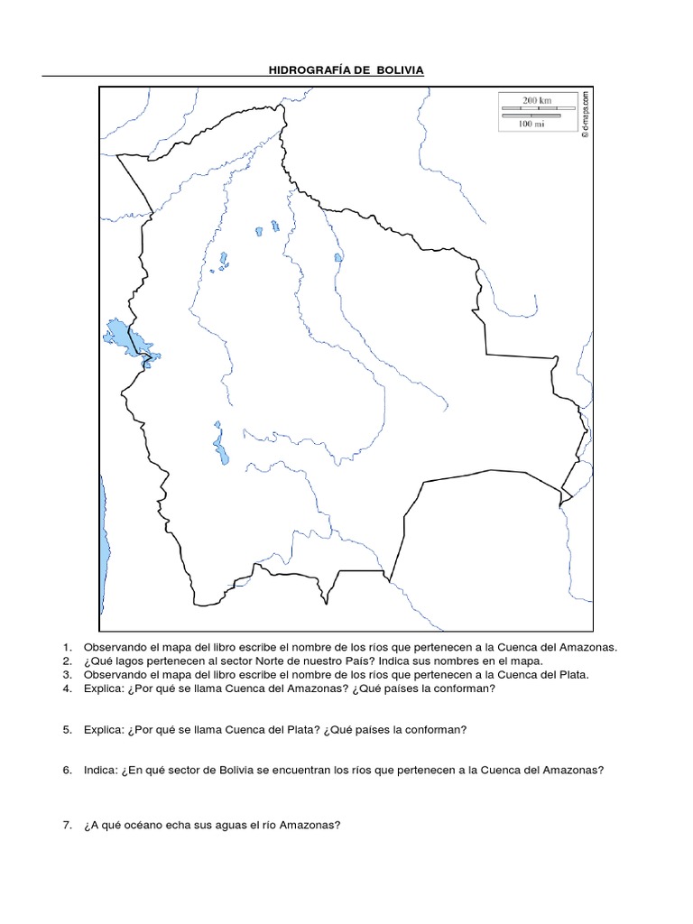 Mapa Hidrográfico de Bolivia para Niños | PDF