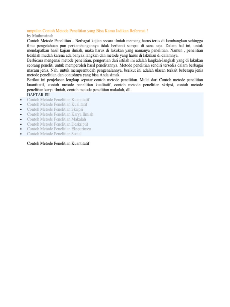 Contoh Metode Logi | PDF