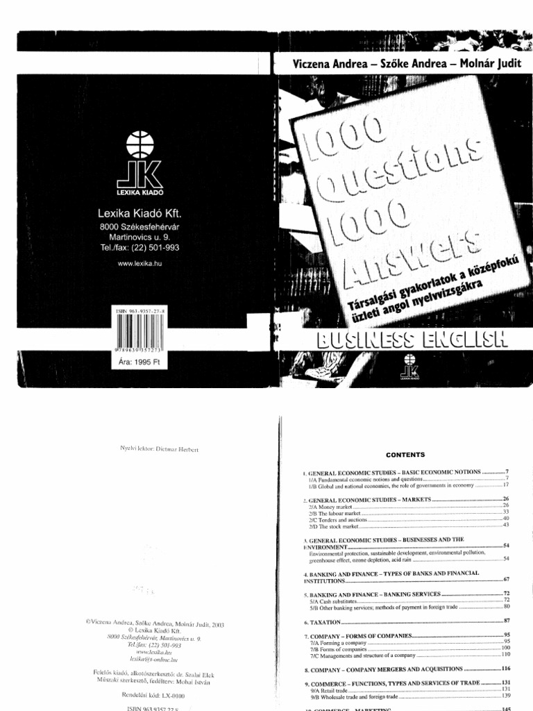 1000 Questions 1000 Answers Business English PDF | PDF