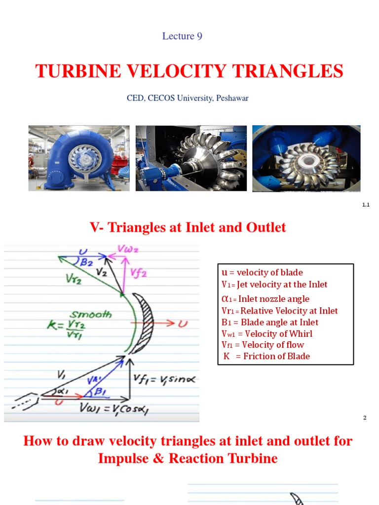 Velocity Triangles | PDF | Turbine | Physics
