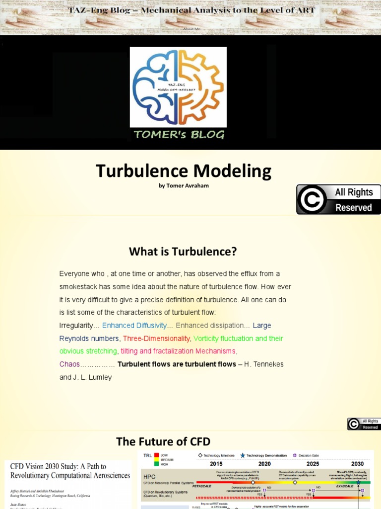 Turbulence Modeling - by Tomer Avraham | PDF | Turbulence | Fluid Dynamics