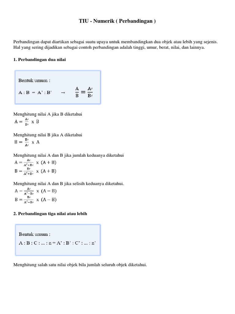 Materi Perbandingan | PDF