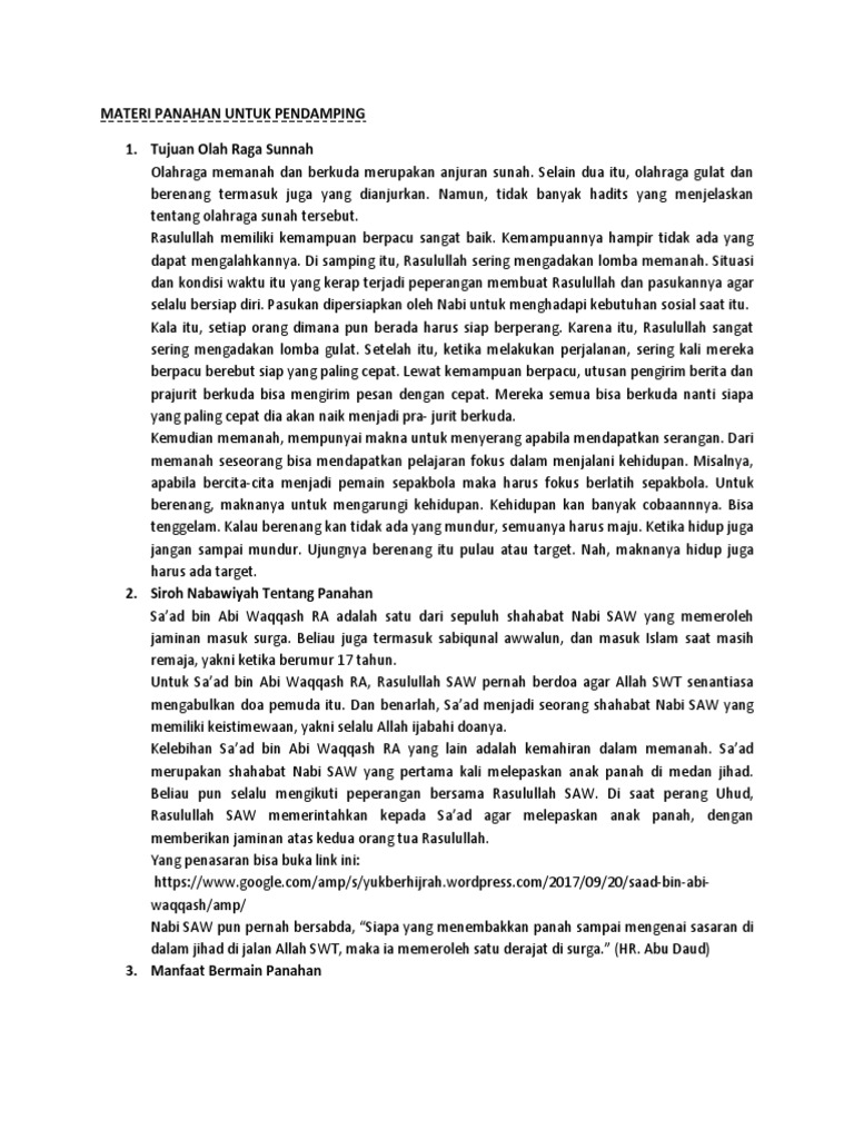 Materi Panahan | PDF | Olahraga & Rekreasi