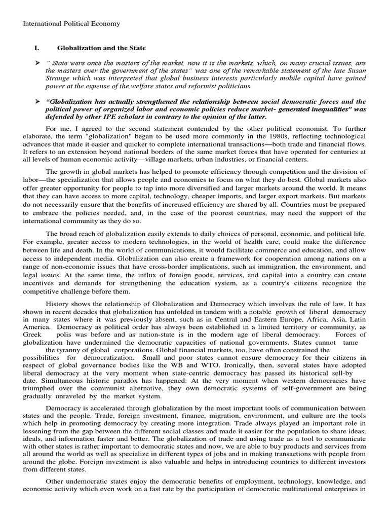 Globalization and State | PDF | Poverty | Poverty & Homelessness