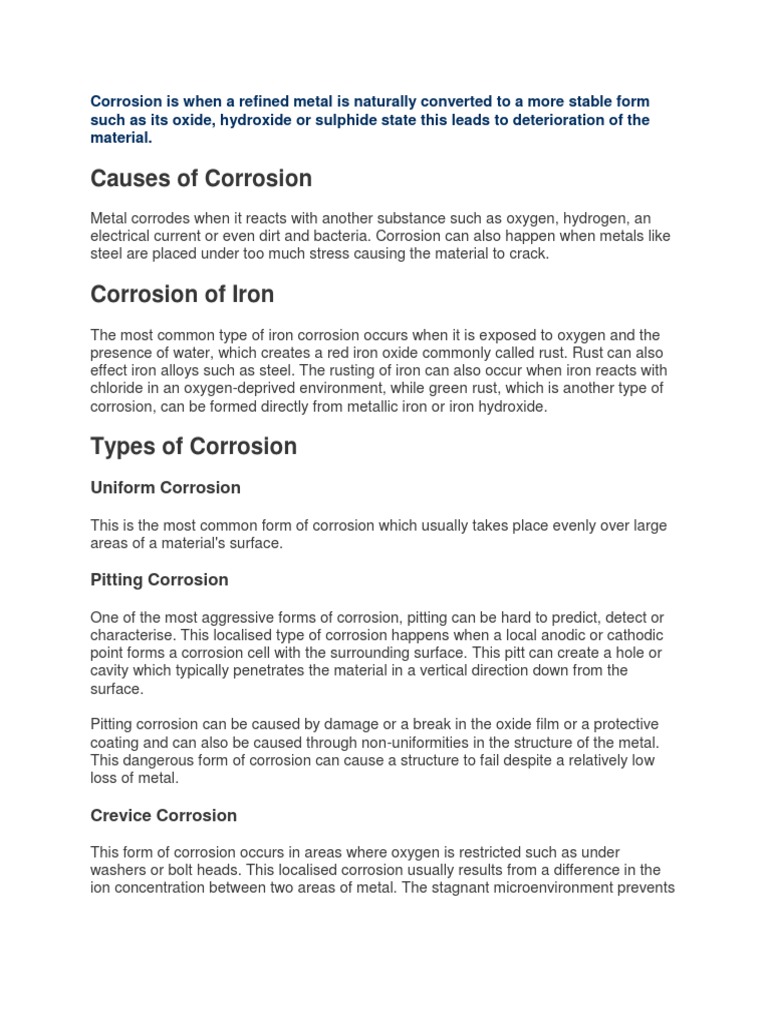 PART 142 What Is Corrosion - Definition and Prevention | PDF | Rust ...