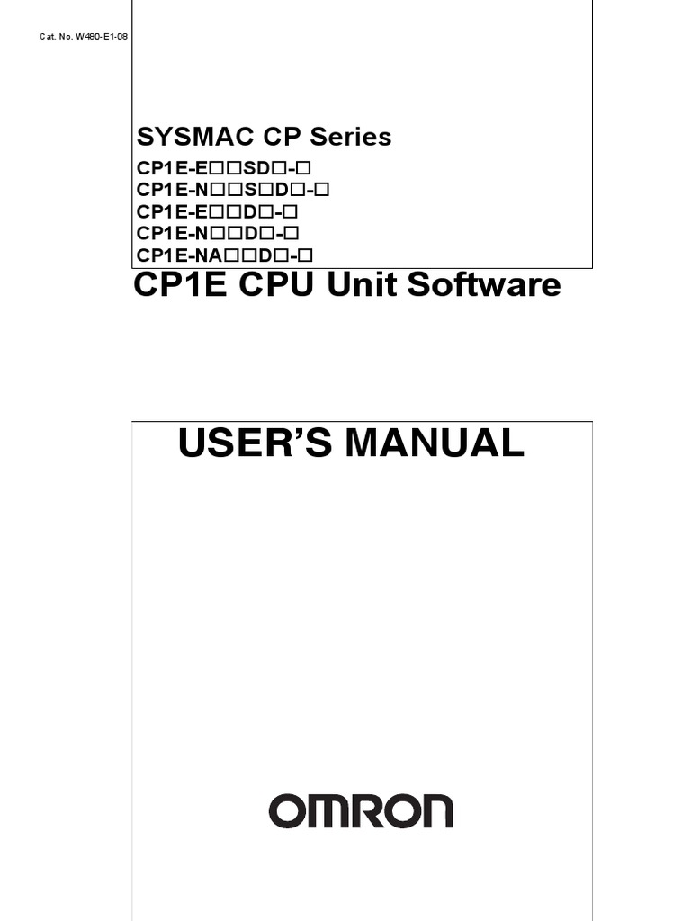 Cp1e Unit Software User Manual | PDF | Programmable Logic Controller ...