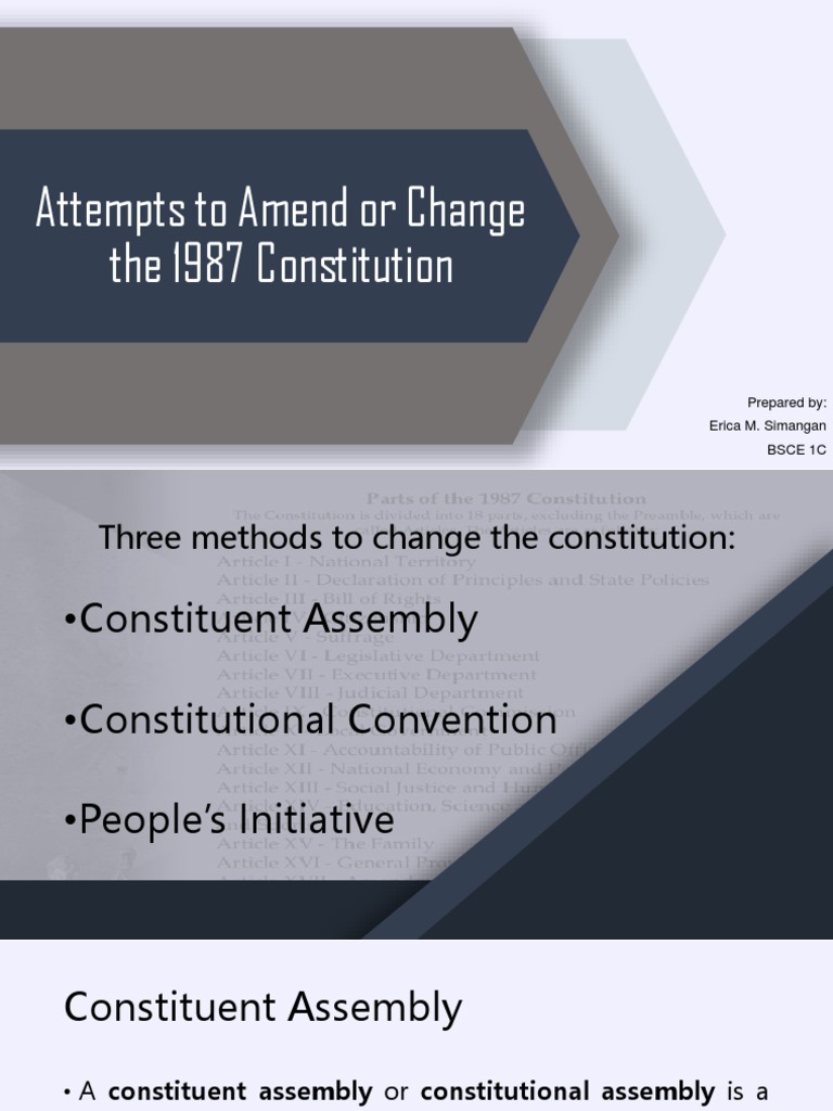Overview of 1987 Constitution Amendments | PDF | Legal Documents ...