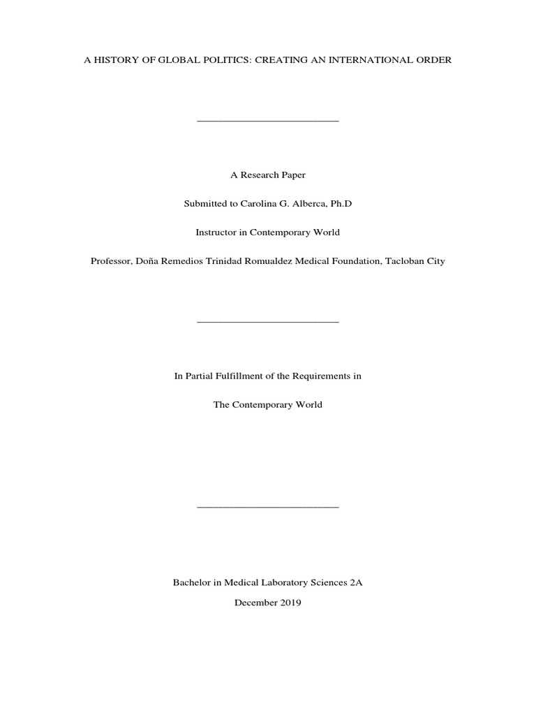 A History of Global Politics | PDF | International Relations | Liberalism