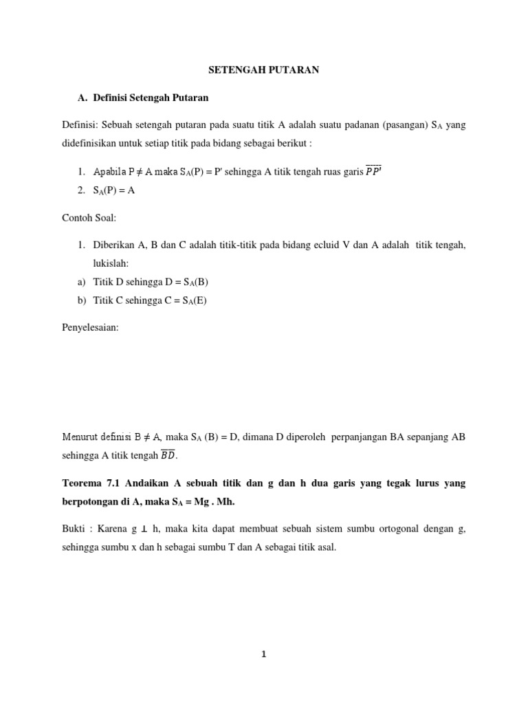 Transformasi Setengah Putaran | PDF