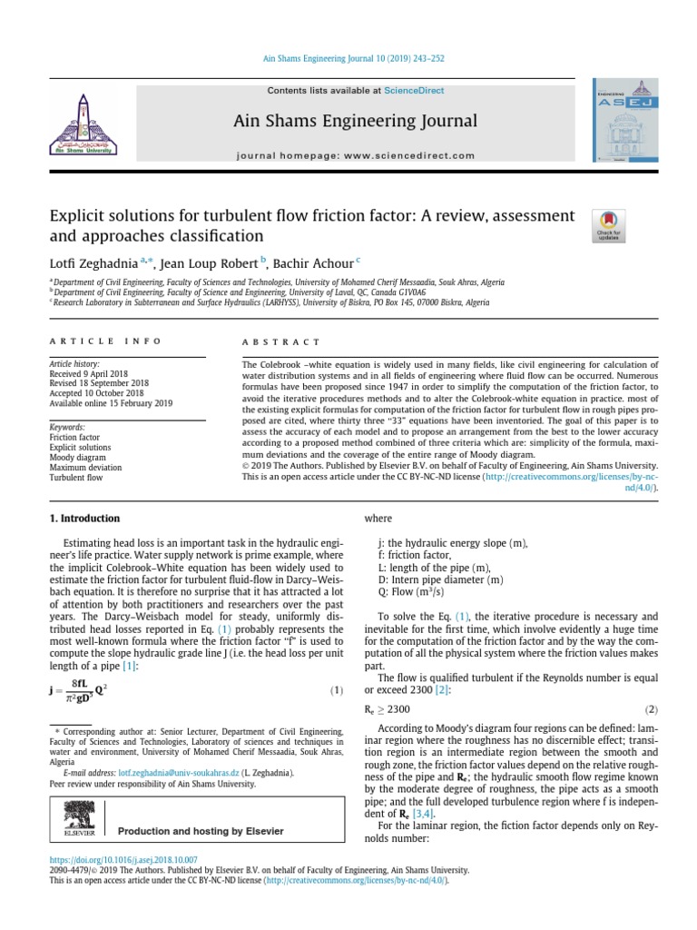 Friction Factor Article | PDF | Reynolds Number | Civil Engineering