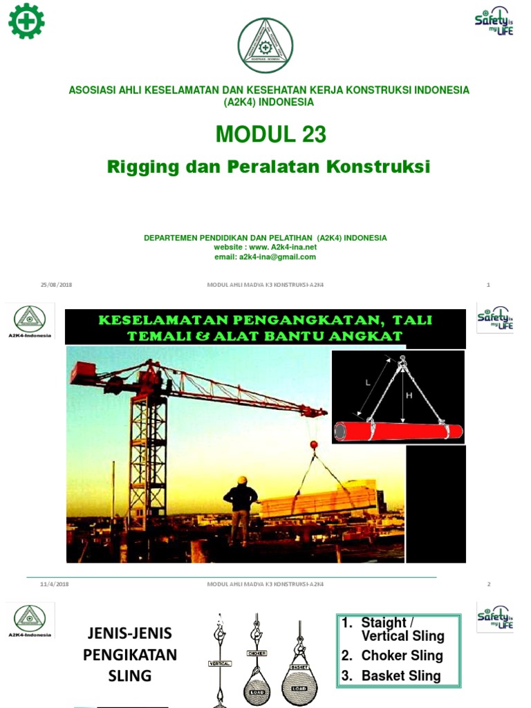 Modul 22 K3 RIGGING DAN PERALATAN KONSTRUKSI-kds | PDF