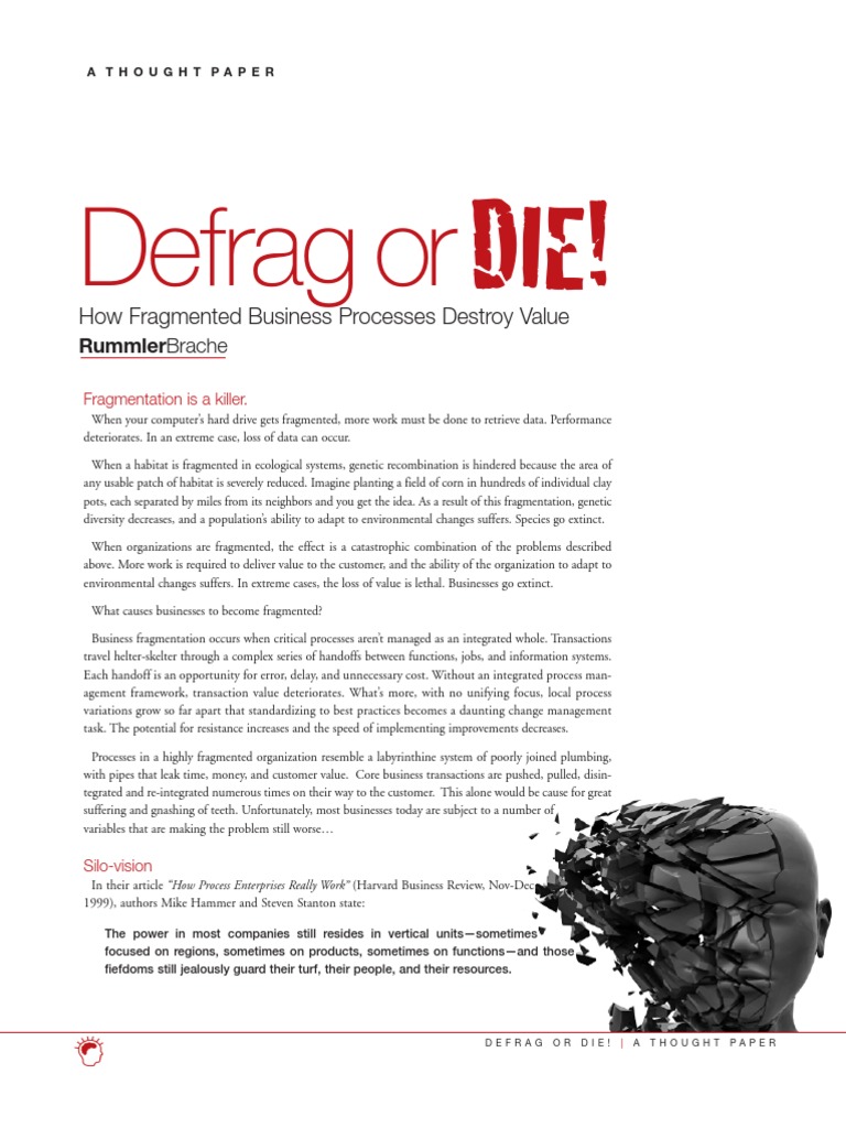 Defrag or Die - How Fragmented Business Processes Destroy Value | PDF ...