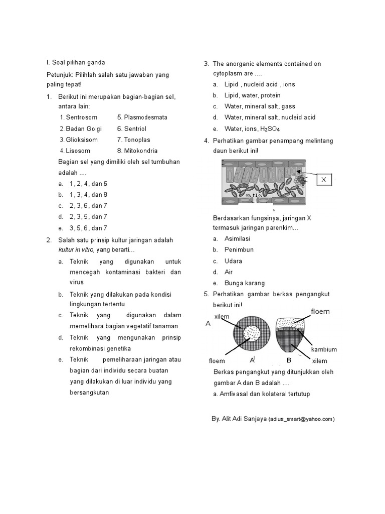 Soal Bio Xi Ganjil | PDF