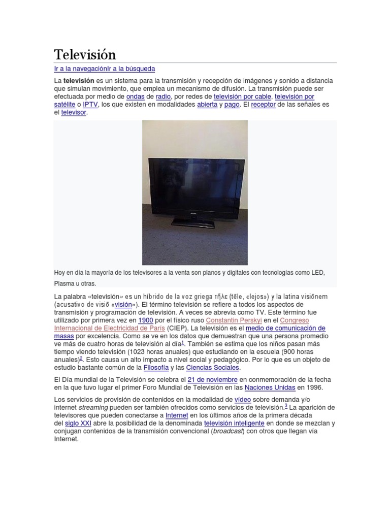 Televisión | PDF | Televisión | Electromagnetismo