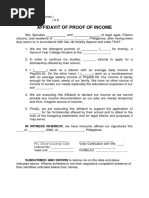 AFFIDAVIT OF NO INCOME Sample | PDF