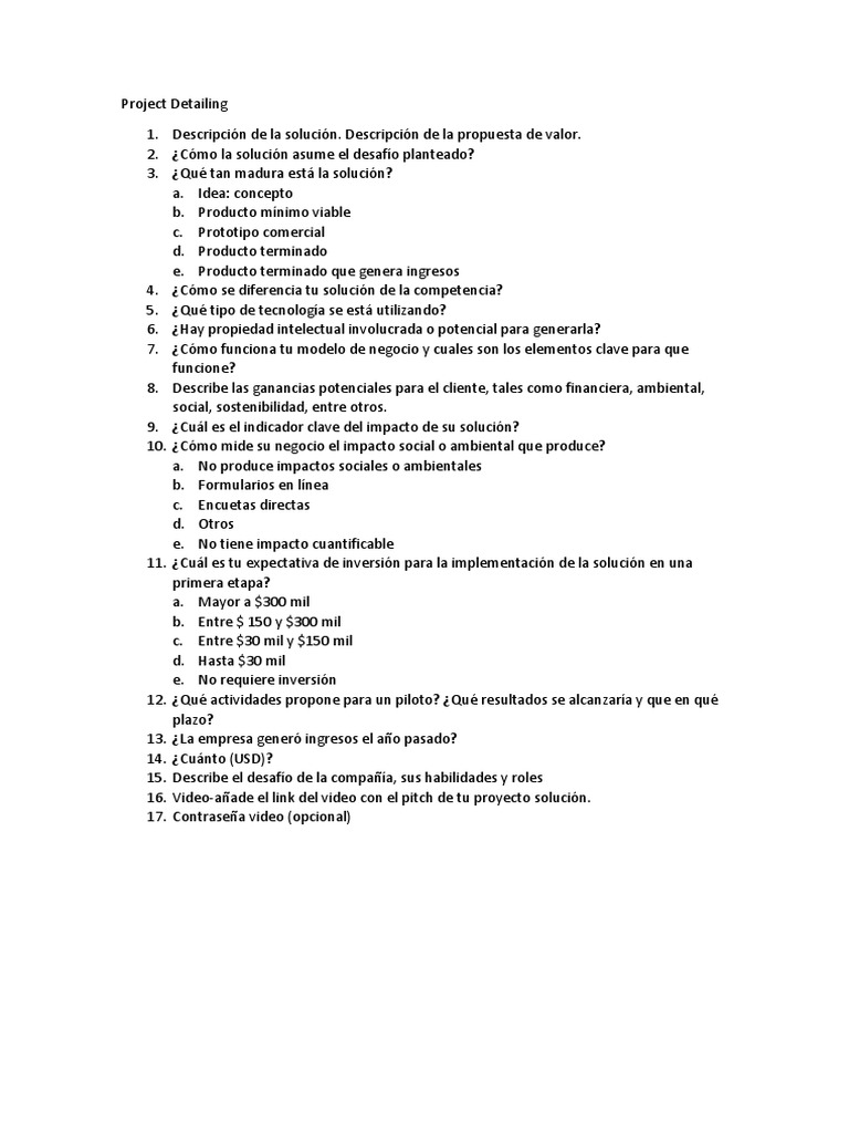 Project Detailing | PDF