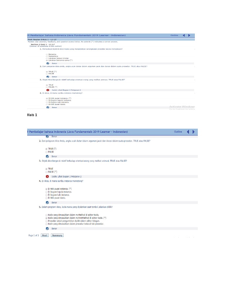 Kuis Java: Struktur Kontrol dan Loop | PDF