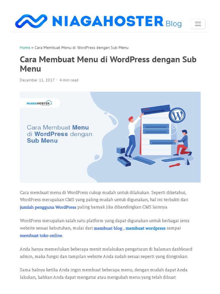 Cara Membuat Menu Di WordPress Dengan Sub Menu | PDF