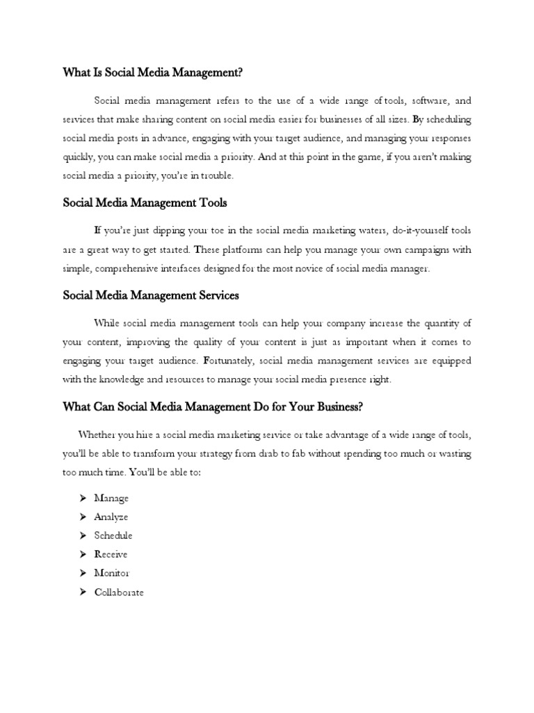 Social Media Management | PDF | Social Media Marketing | Social Media