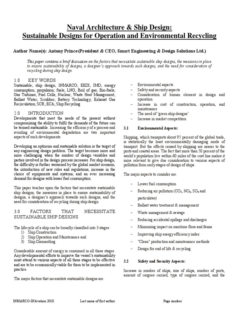 Sustainable Ship Design Strategies | PDF | Ships | Exhaust Gas