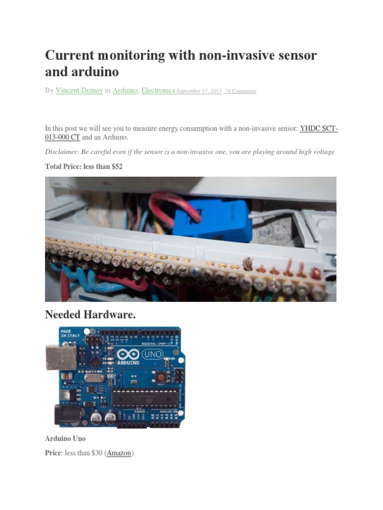 Measuring Home Energy Consumption with Arduino and a Non-Invasive ...