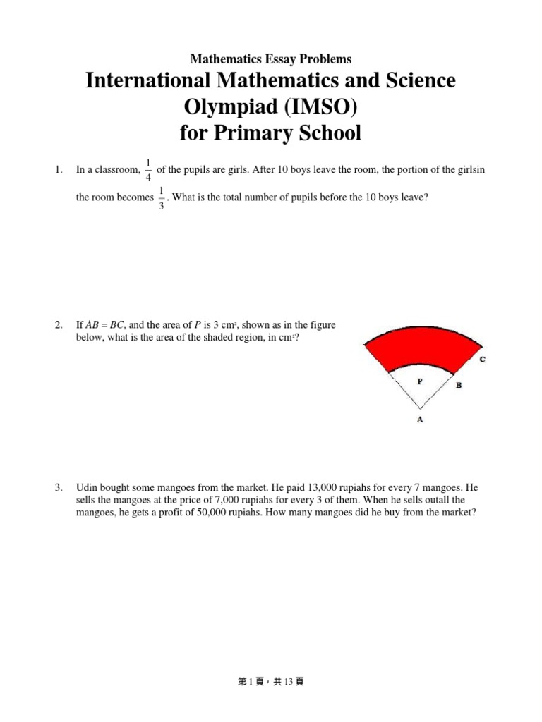 Mathematics Essay Problems | PDF | Area | Triangle