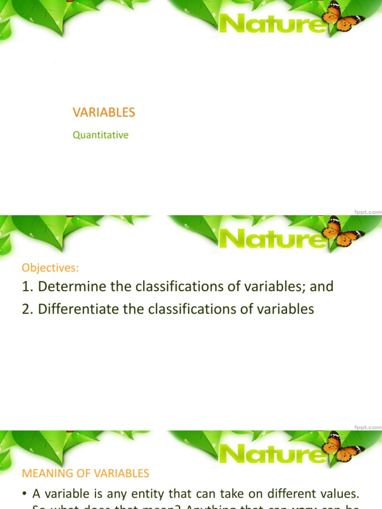 Variables 190105125456 | PDF | Dependent And Independent Variables | Categorical Variable