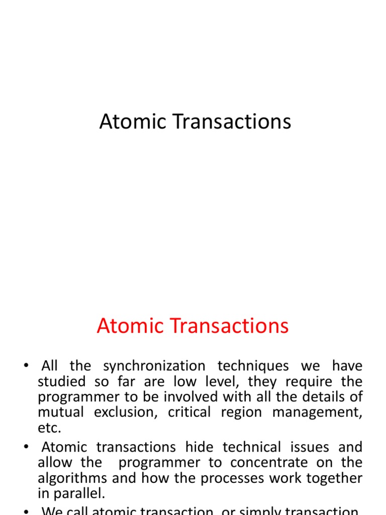 Atomic Transactions | Download Free PDF | Database Transaction ...