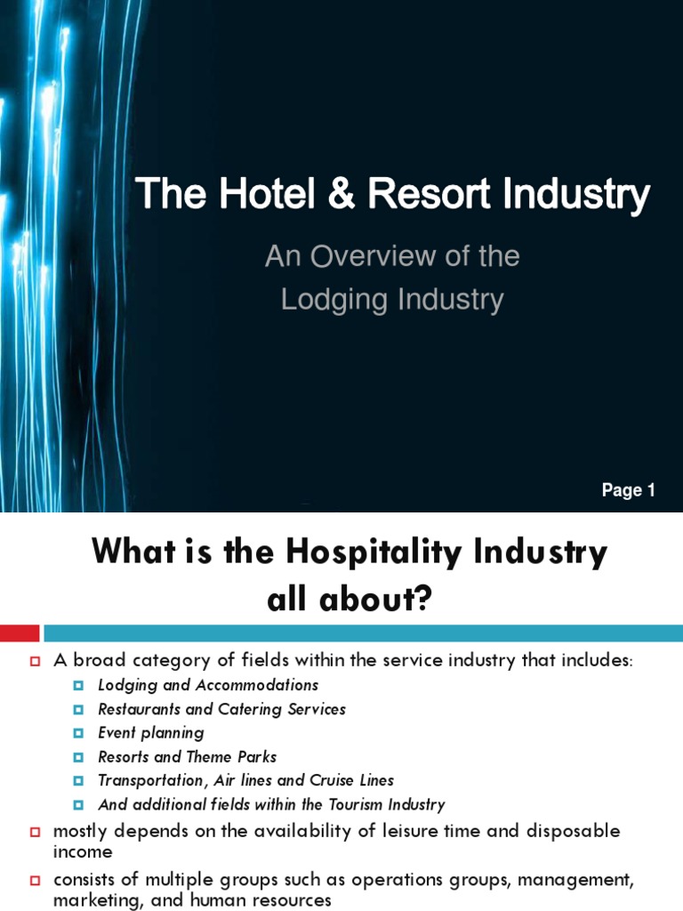 MODULE 2 - The Hotel and Resort Industry | PDF | Inn | Hotel