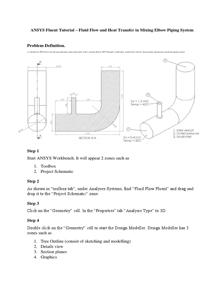ANSYS Fluent: Mixing Elbow Pipe Analysis | PDF | Temperature | Equations