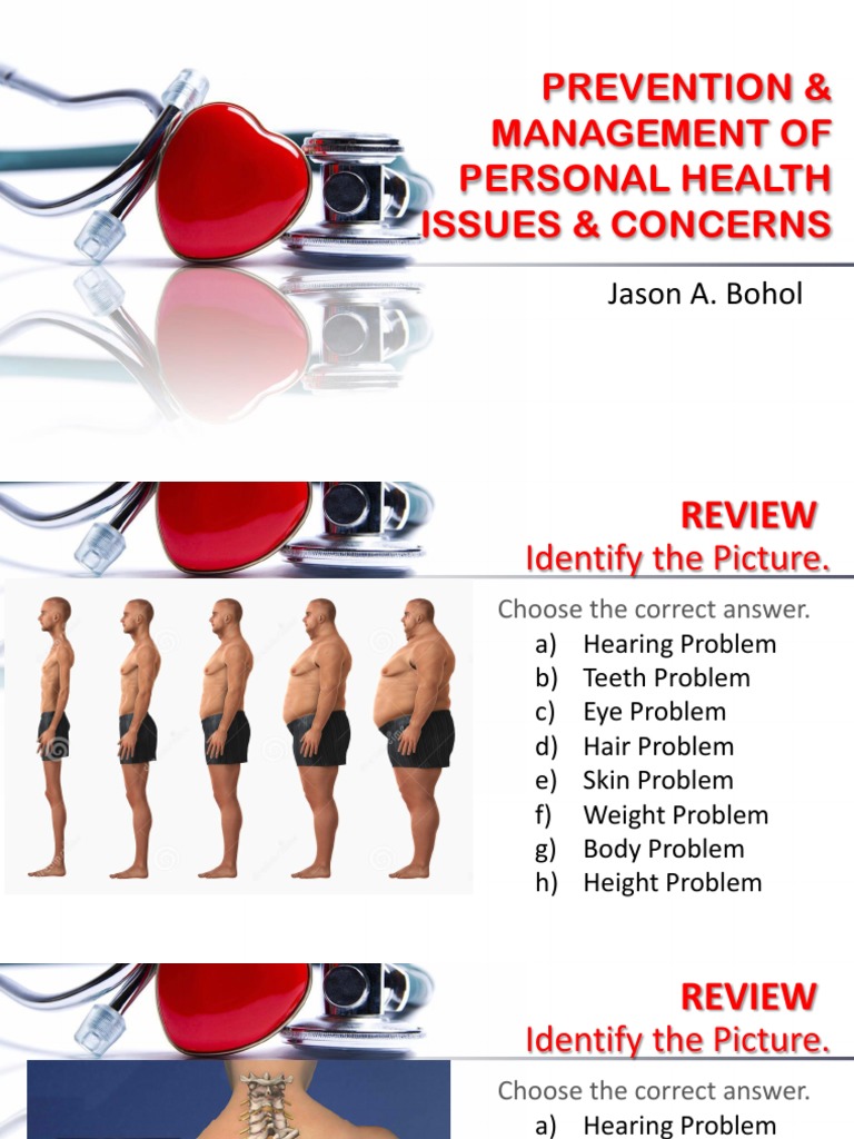 HEALTH 6 - PREVENTION & MANAGEMENT OF PERSONAL HEALTH ISSUES & CONCERNS ...