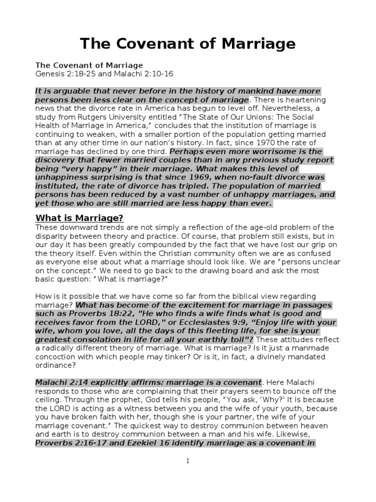 Understanding the Marriage Covenant | PDF | Book Of Genesis | Sarah