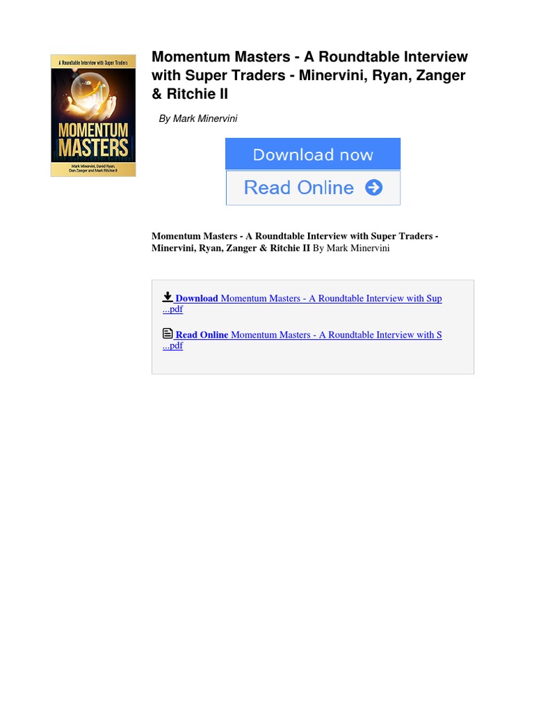 Momentum Masters: Super Traders Insights | PDF | E Books | Books