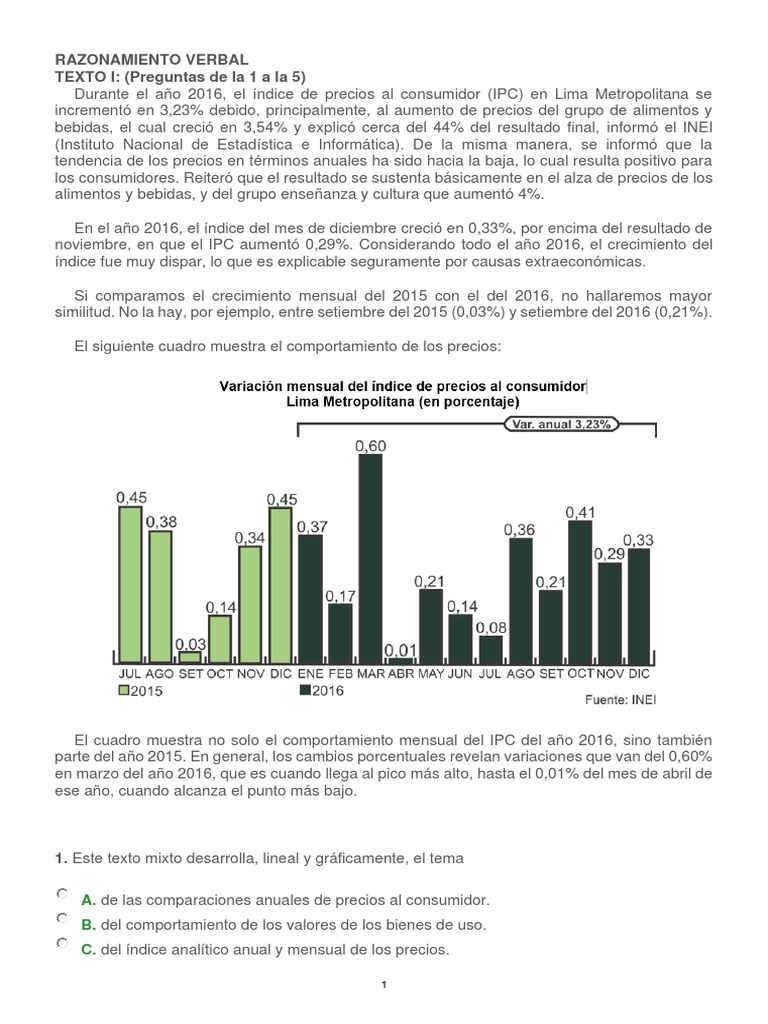 Simulacro de Examen PRONABEC | PDF | Pobreza | Pobreza e indigencia