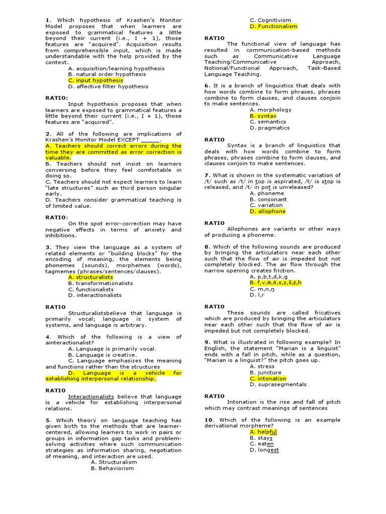 2018 English Reviewer - 130 Questions With Answers - LET EXAM ...