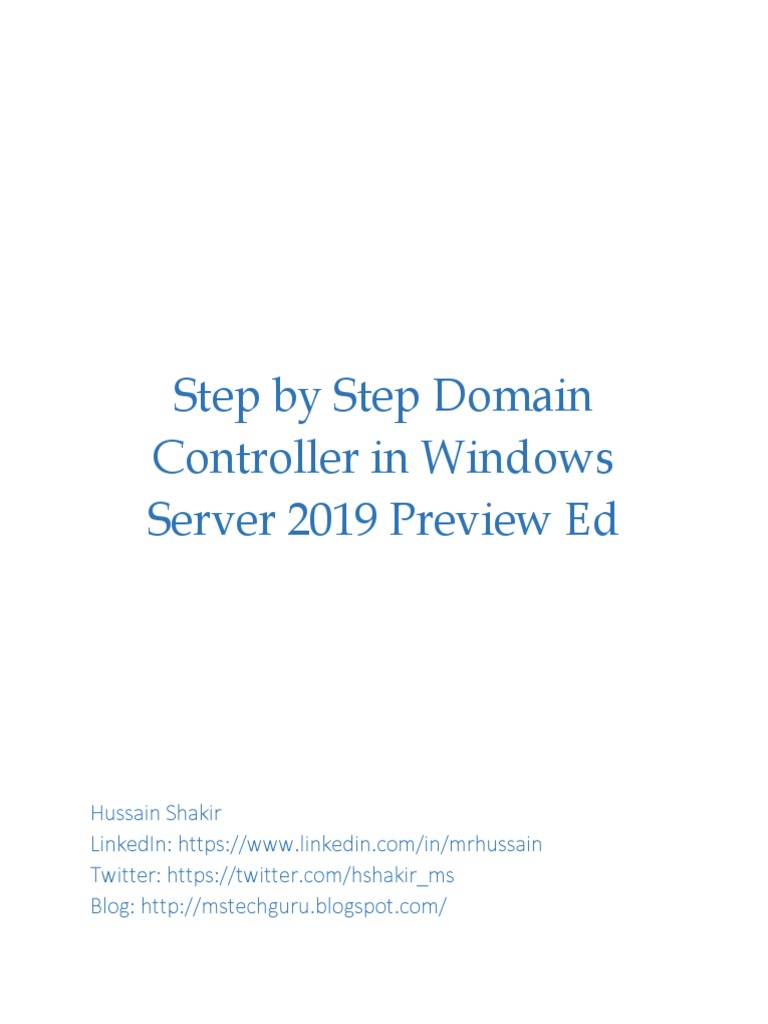 Windows Server 2019-Step by Step Installation of Domain Controller ...