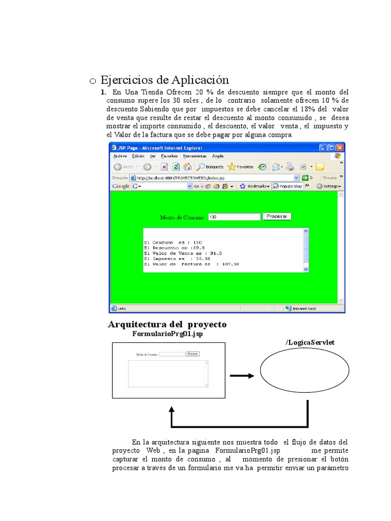 Ejercicios de JSP y Servlet | PDF | Páginas del servidor Java | Java (lenguaje de programación)