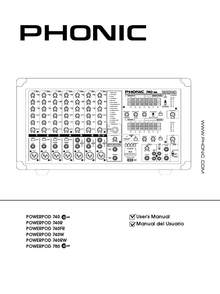 Phonic Powerpod 740 User Manual | PDF | Equalization (Audio) | Microphone