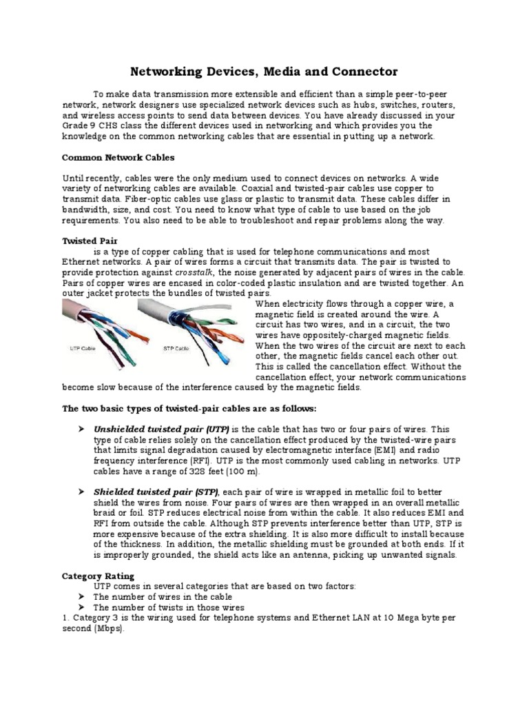 Hand-Out For CO LessonPlan Fabricate Ethernet Cables | PDF | Electromagnetic Interference ...