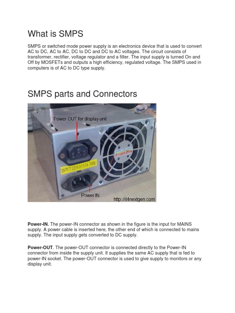 What Is SMPS | PDF | Electronic Engineering | Power (Physics)