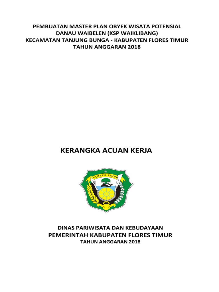 KAK Master Plan Kawasan Pariwisata Danau Waibelen Pokja - 2 | PDF