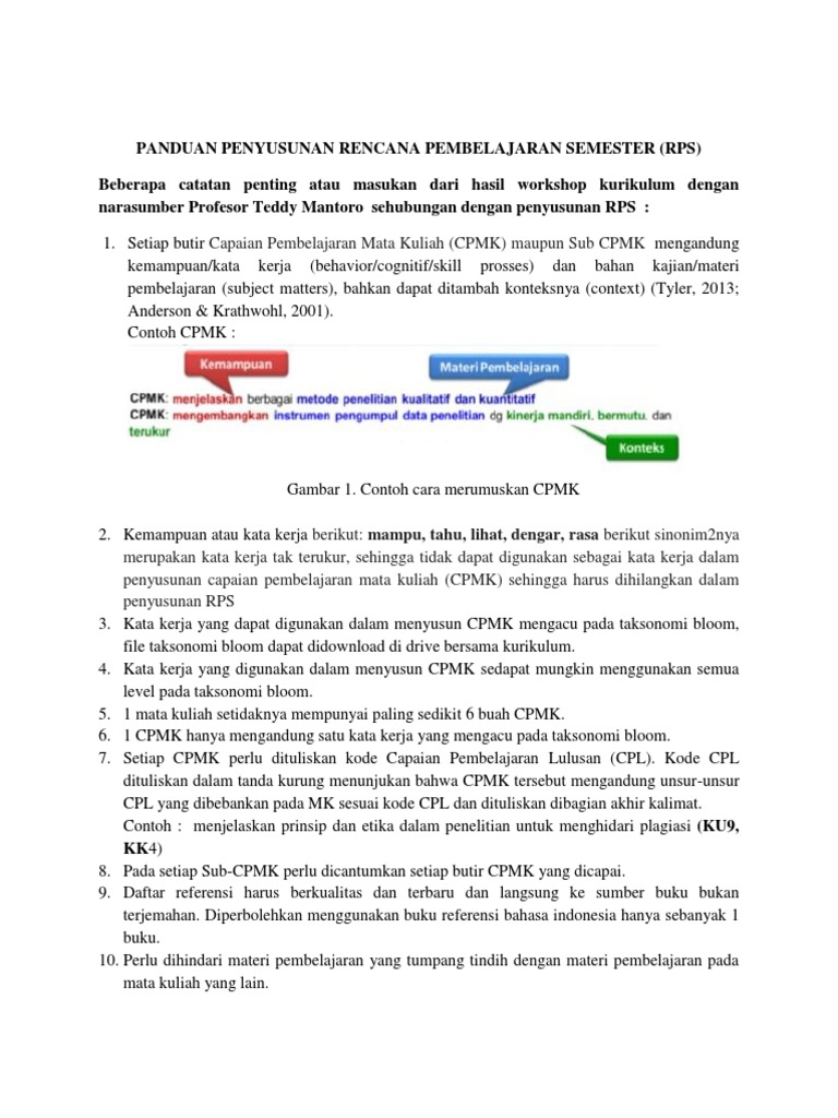 Panduan Penyusunan RPS | PDF